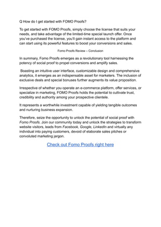 Fomo Proofs Review-Visitor into a Profit Without the Hassle | PDF