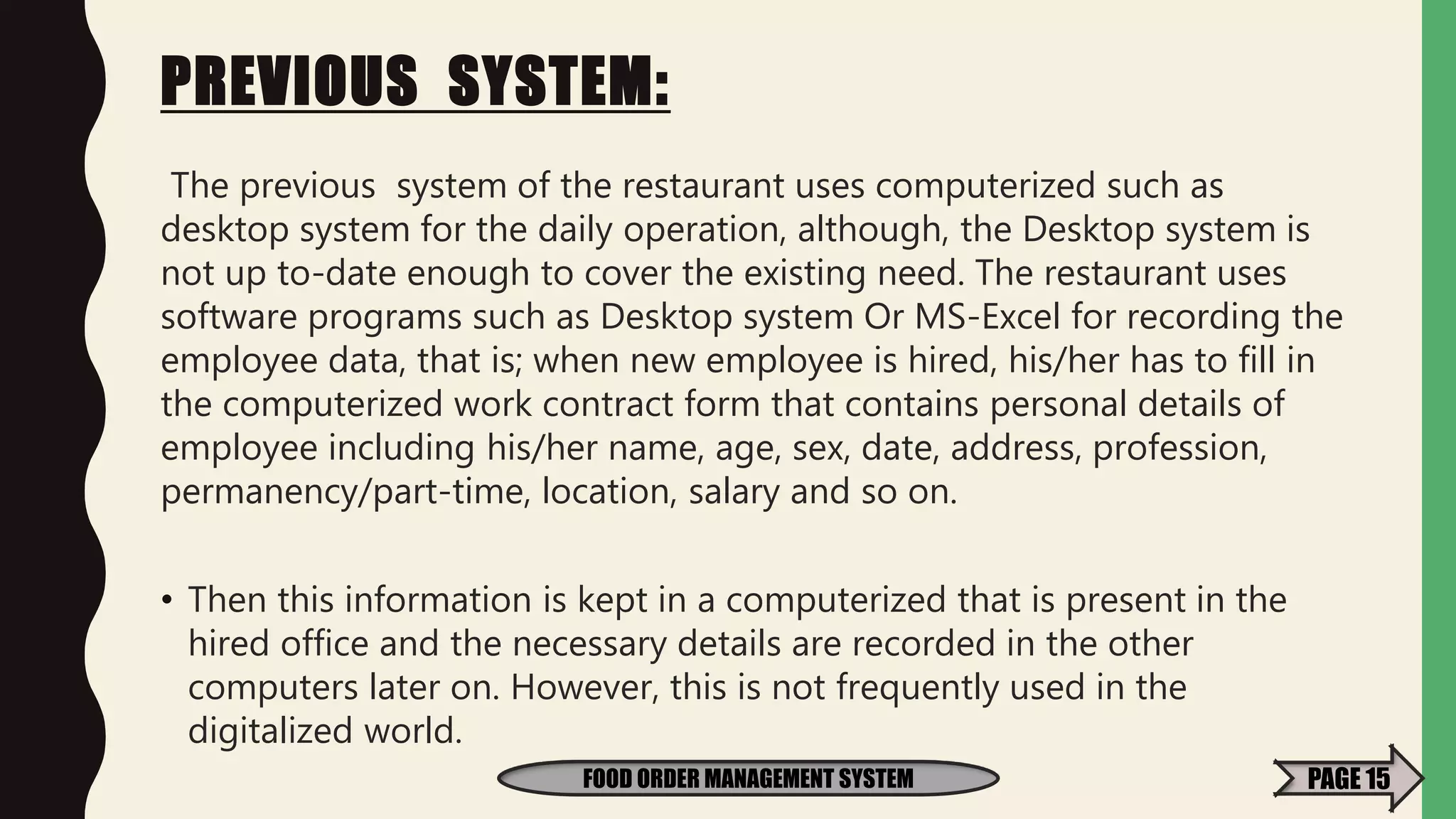 Food Order Management System | PPTX