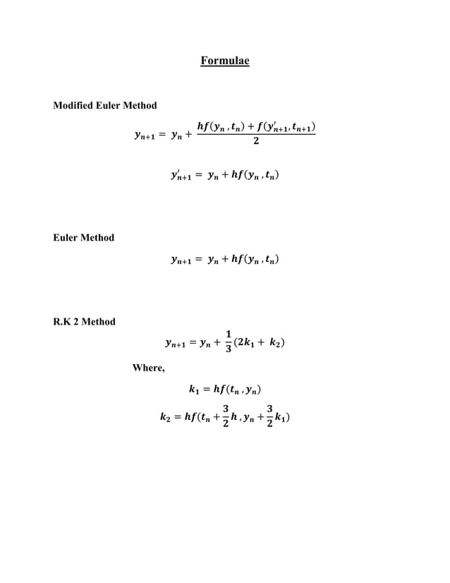 Fomulae numerical computing | PDF
