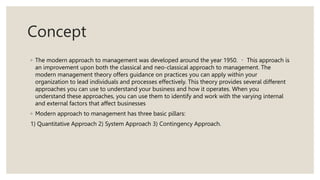 FOM Unit-1(4) Modern Approach. pptx kirti punia | PPT