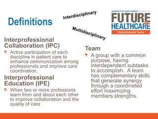 Future of Healthcare - Interprofessional Teams | PPT