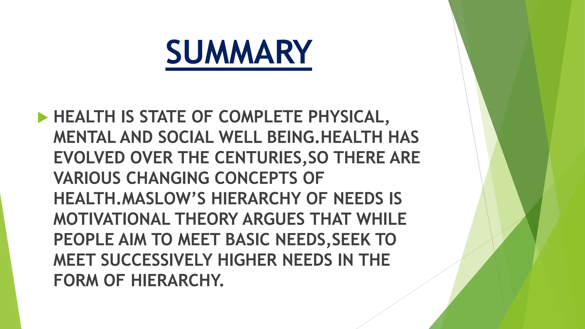 Health,concepts,dimensions and maslows hierarchy of needs. | PPTX