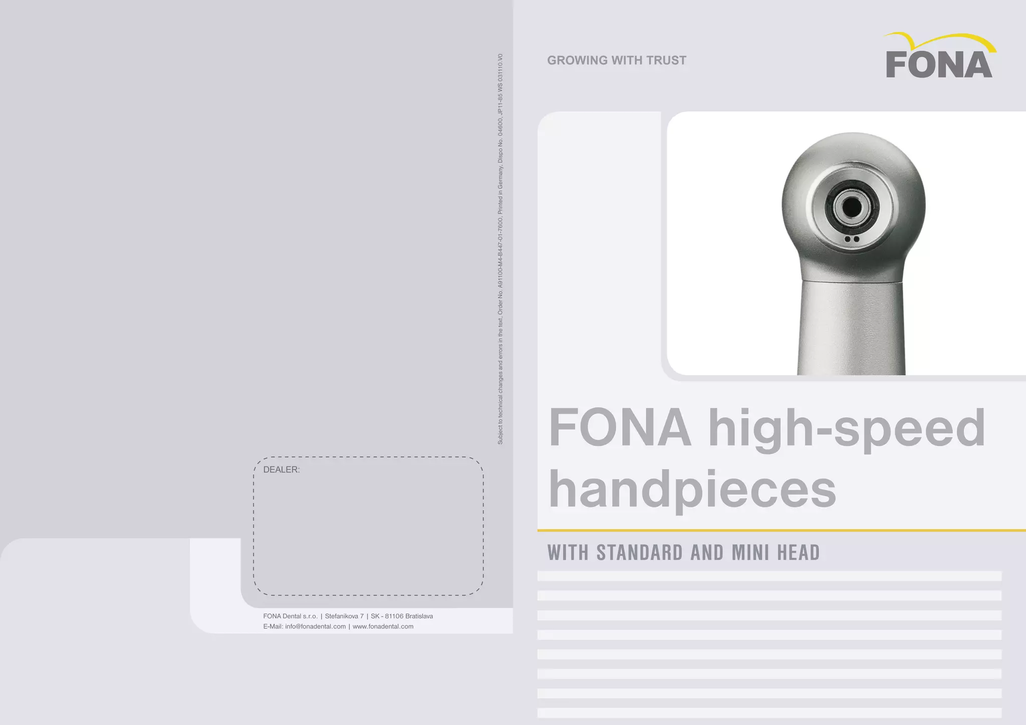 Fona high speed handpieces brochure | PDF