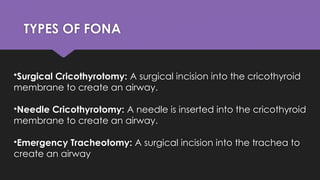 FONA (Front Of Neck Access) in emergency.pptx