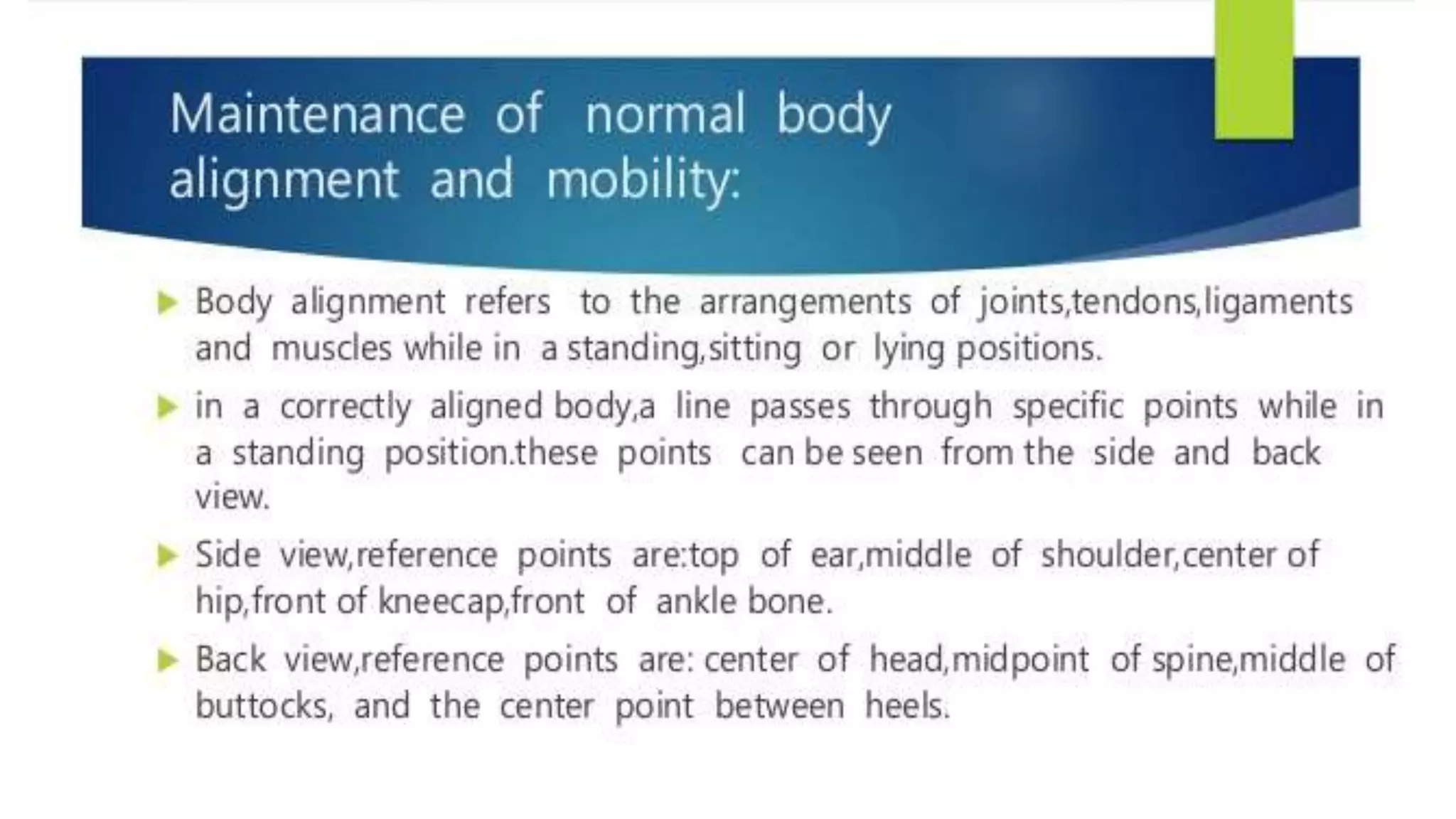 Fon body mechanics, positions, rom exercise | PPTX