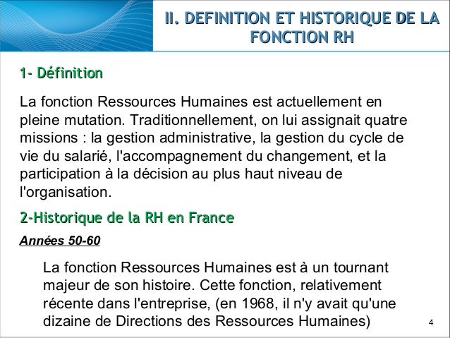 Histoire De La Gestion Des Ressources Humaines - Aperçu Historique