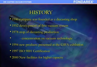 Fondarex Vacuum Technology AND APPLICATON .ppt
