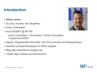 Fondsprofiler @ Union Investment - The biggest apex project in the world | PPTX | Databases ...