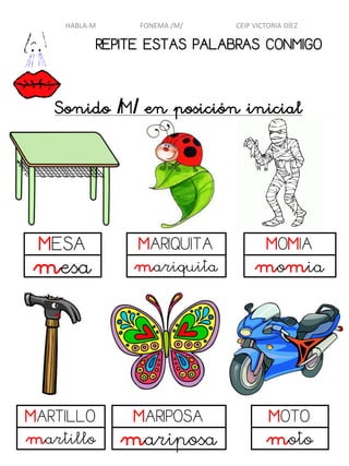 Proyecto HABLA-M: Fonema M Pdf | PDF