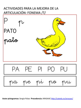 Proyecto HABLA-M: Fonema P Pdf | PDF