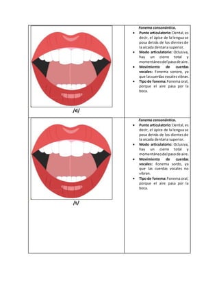 Fonemas consonanticos y vocalicos (4) | DOCX | Ear, Nose and Throat ...