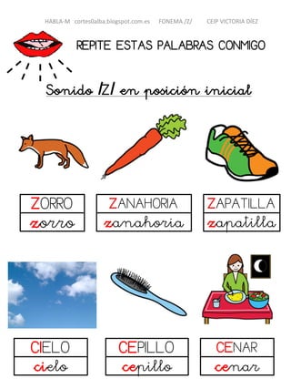 Proyecto HABLA-M: Fonema Z pdf | PDF