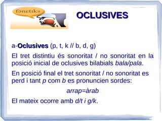 Fonetica sintactica. Consonantisme | PPT