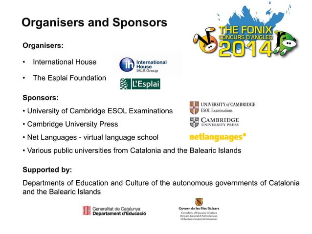 The FONIX - our English language competition | PPT