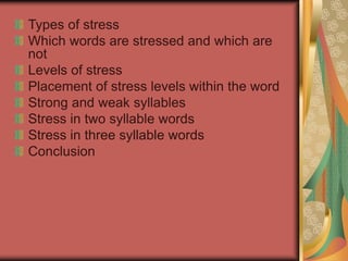 Fono II - role of stress.ppt