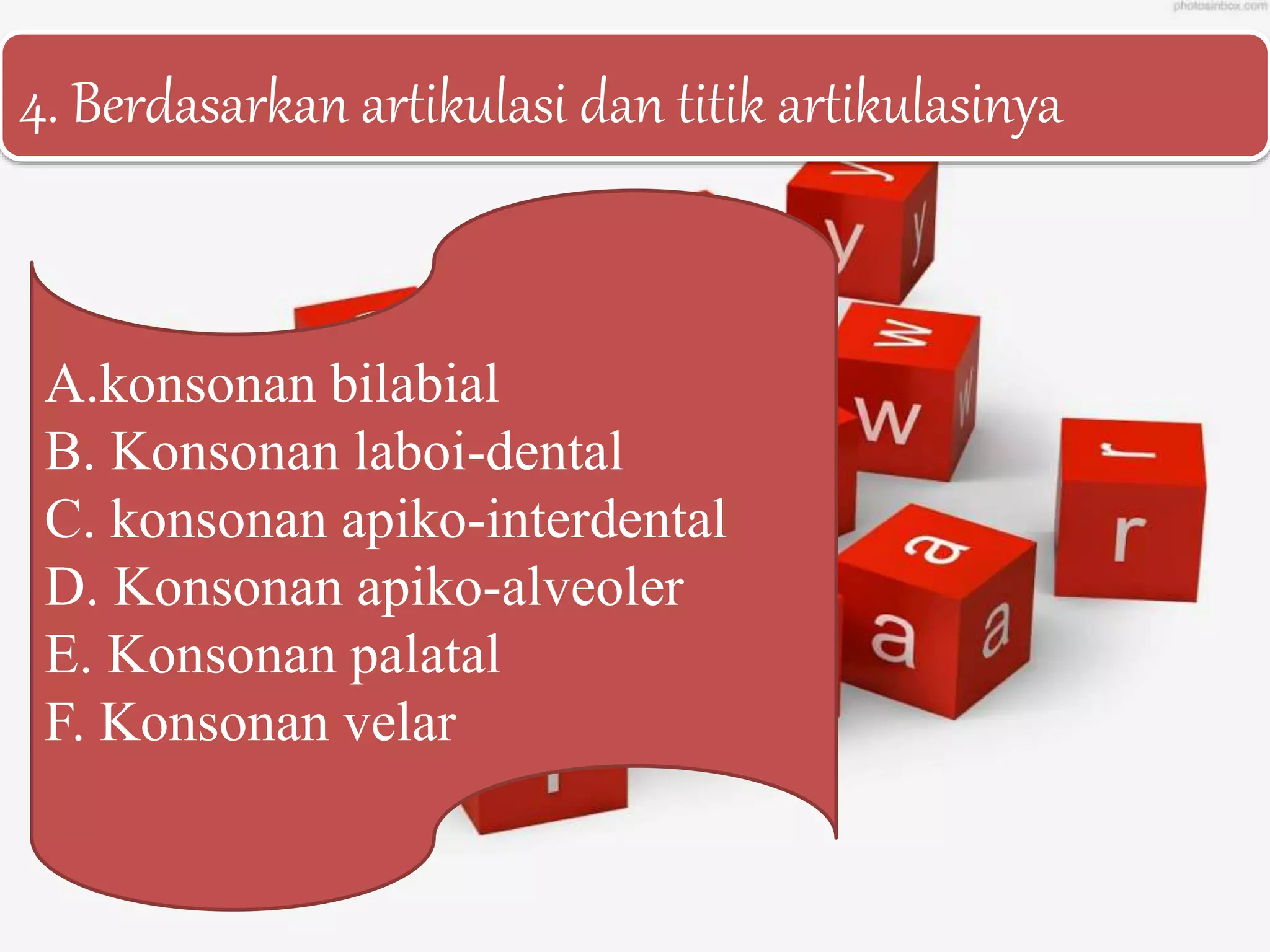 Fonologi - bahasa indonesia- jenis jenis konsonan | PPTX