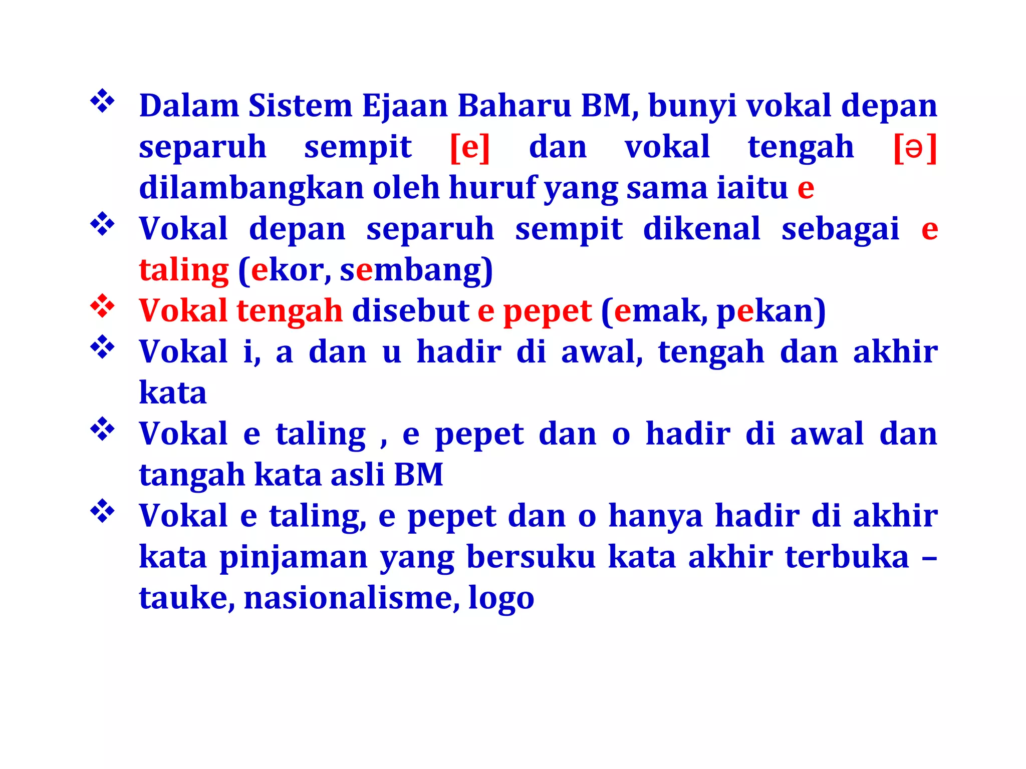 Vokal Bahasa Melayu | PPT