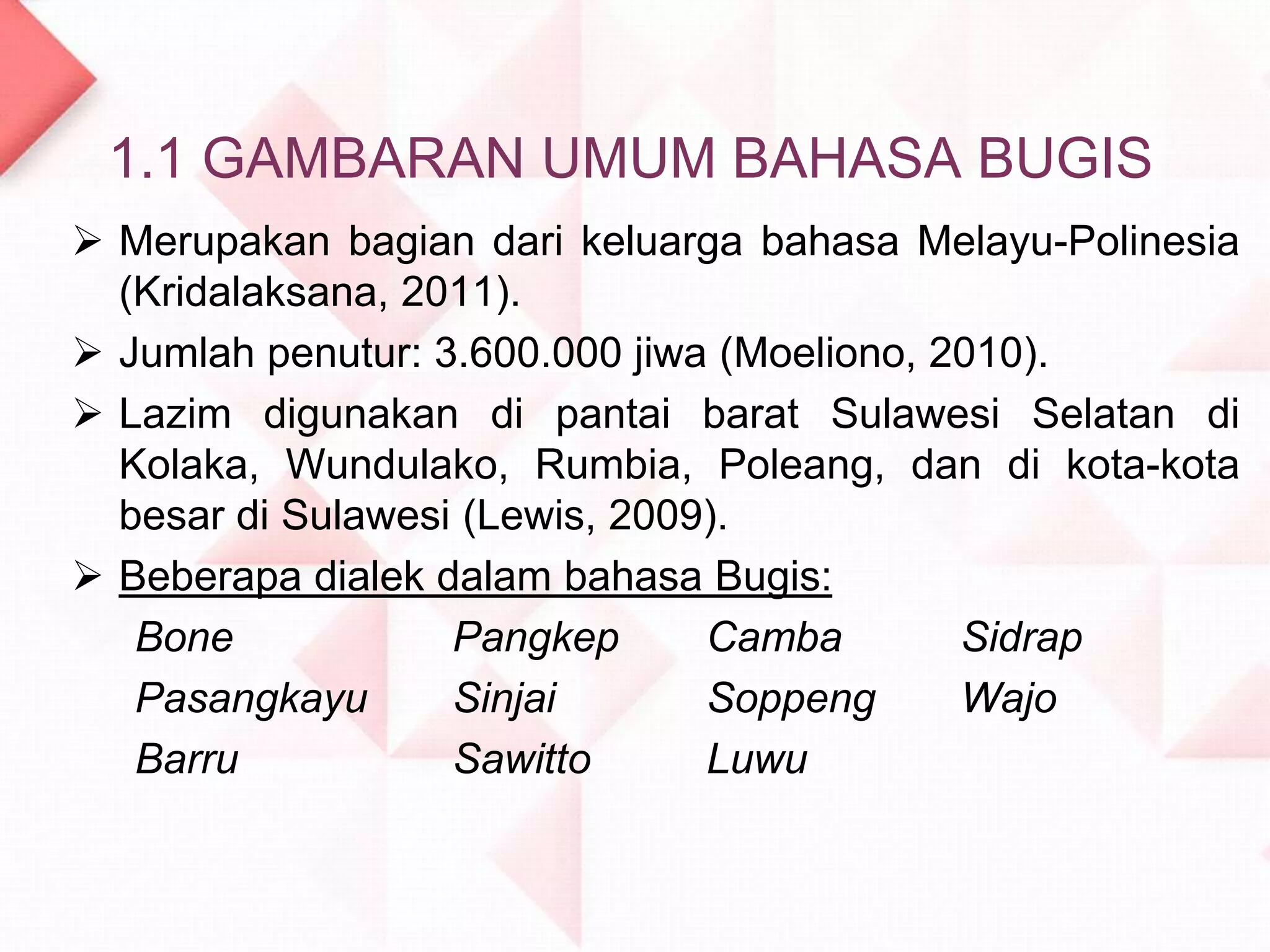 Fonologi bahasa bugis | PPTX