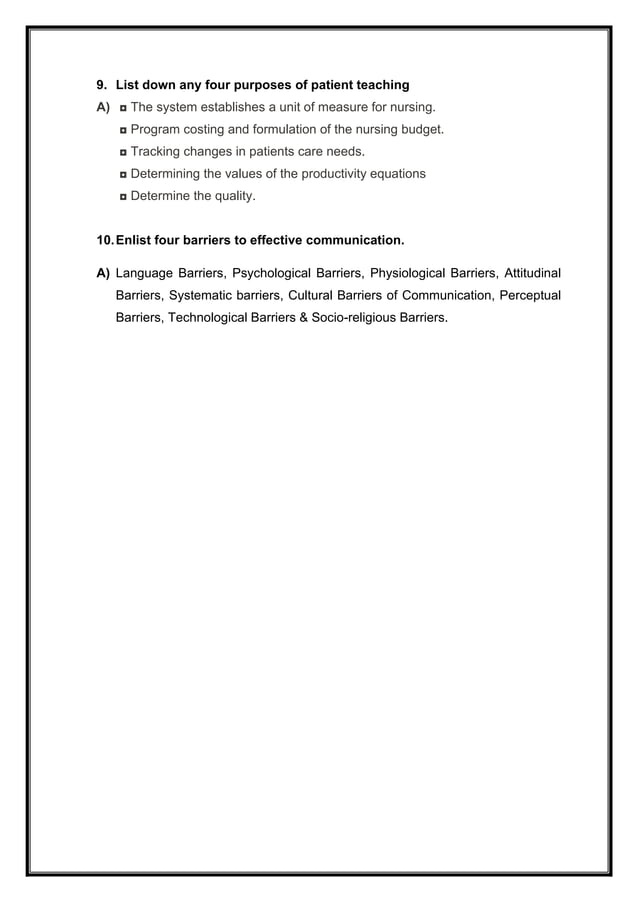 1ST YEAR B.SC NURSING FUNDAMENTAL NURSING BLUEPRINT QUESTION BANK ...