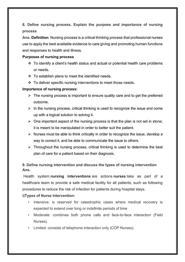 1ST YEAR B.SC NURSING FUNDAMENTAL NURSING BLUEPRINT QUESTION BANK ...