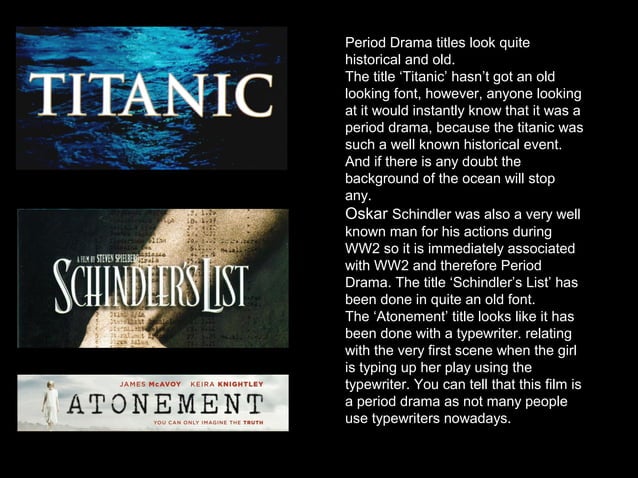 Fonts used in Film | PPT | Drama | Genres