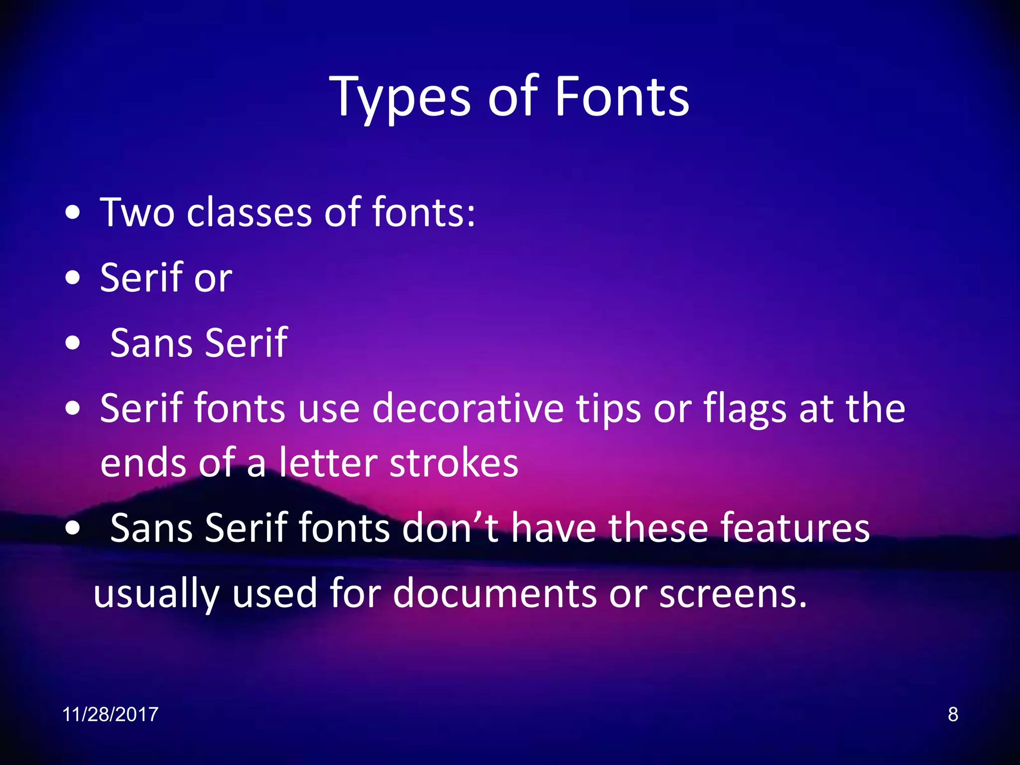 what is Font in multimedia | PPTX