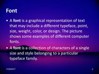 what is Font in multimedia | PPTX