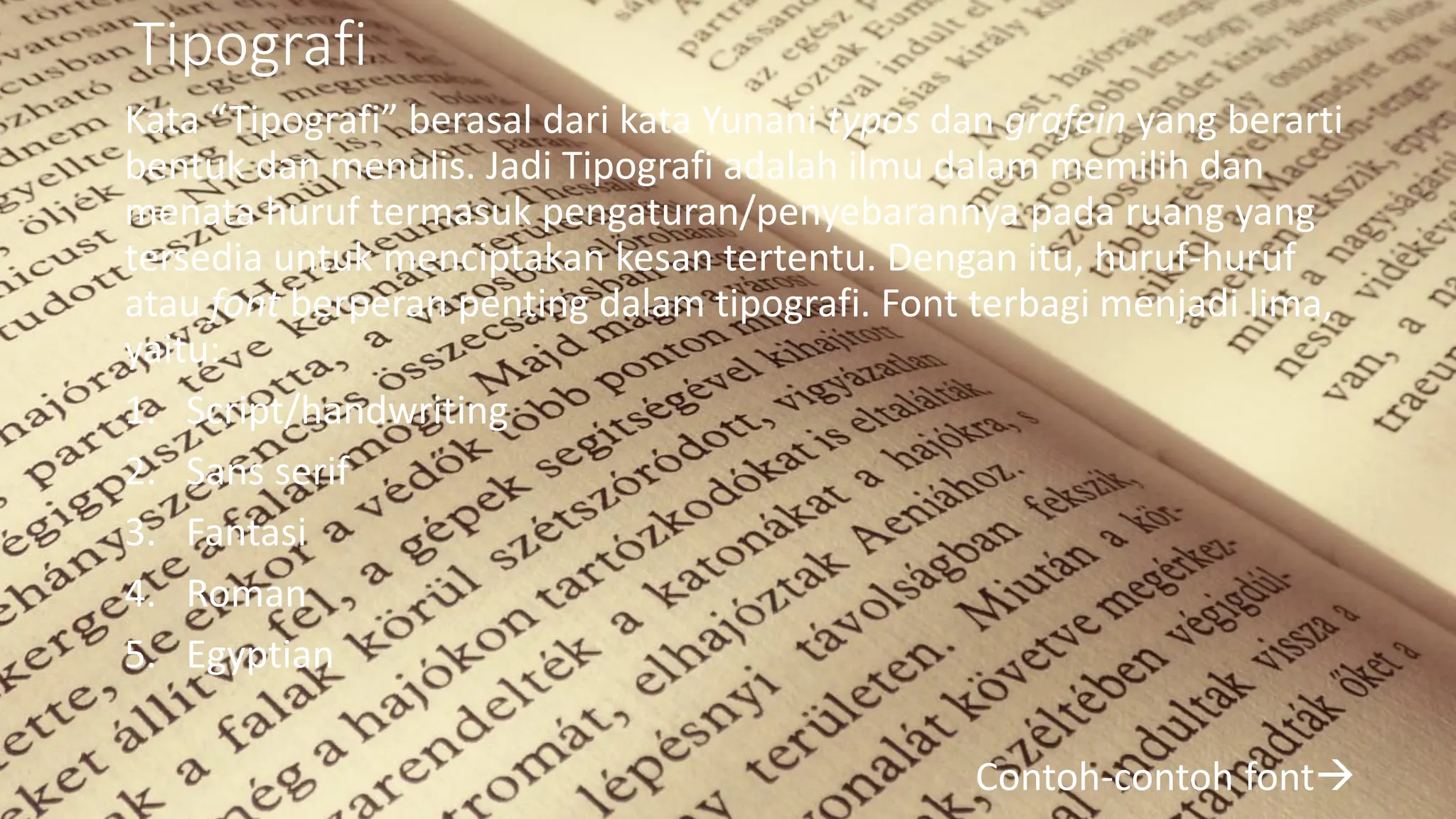 Contoh jenis-jenis huruf dari keluarga huruf | PDF