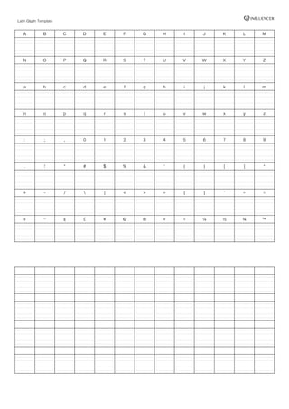 Thai and Latin Glyph Template (Font Template) | PDF