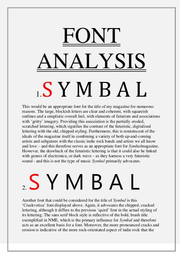 Font Analyzer Photographs