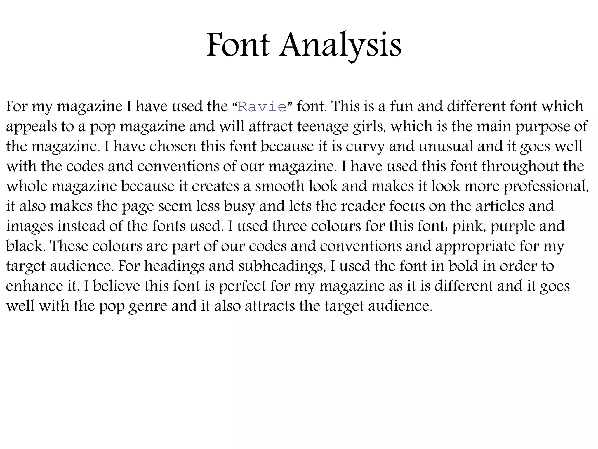 Font Analysis | PPTX