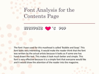 Font Analysis | PPT