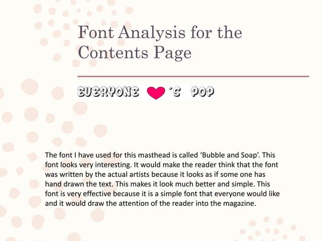 Font Analysis | PPT