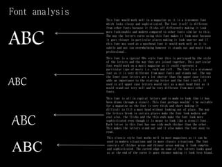 Font analysis | PPTX | Desktop Publishing | Computer Software and ...