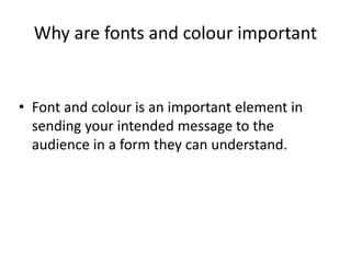 Font and colour | PPT