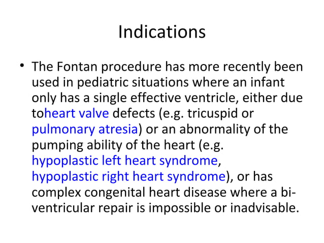 Fontan procedure | PPT | Heart and Cardiovascular Diseases | Diseases ...