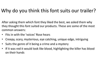 Font questionnaire analysis | PPT