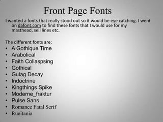 Font research | PPTX | Music | Entertainment