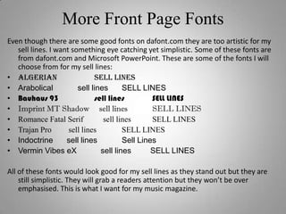 Font research | PPTX | Music | Entertainment