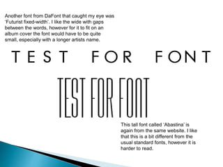 FONT RESEARCH AND DESIGN | PPT