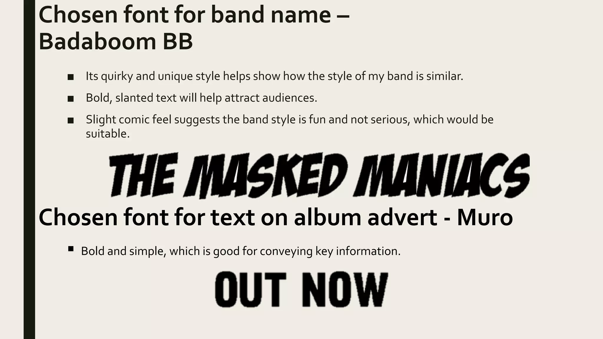 Font research fini | PPT