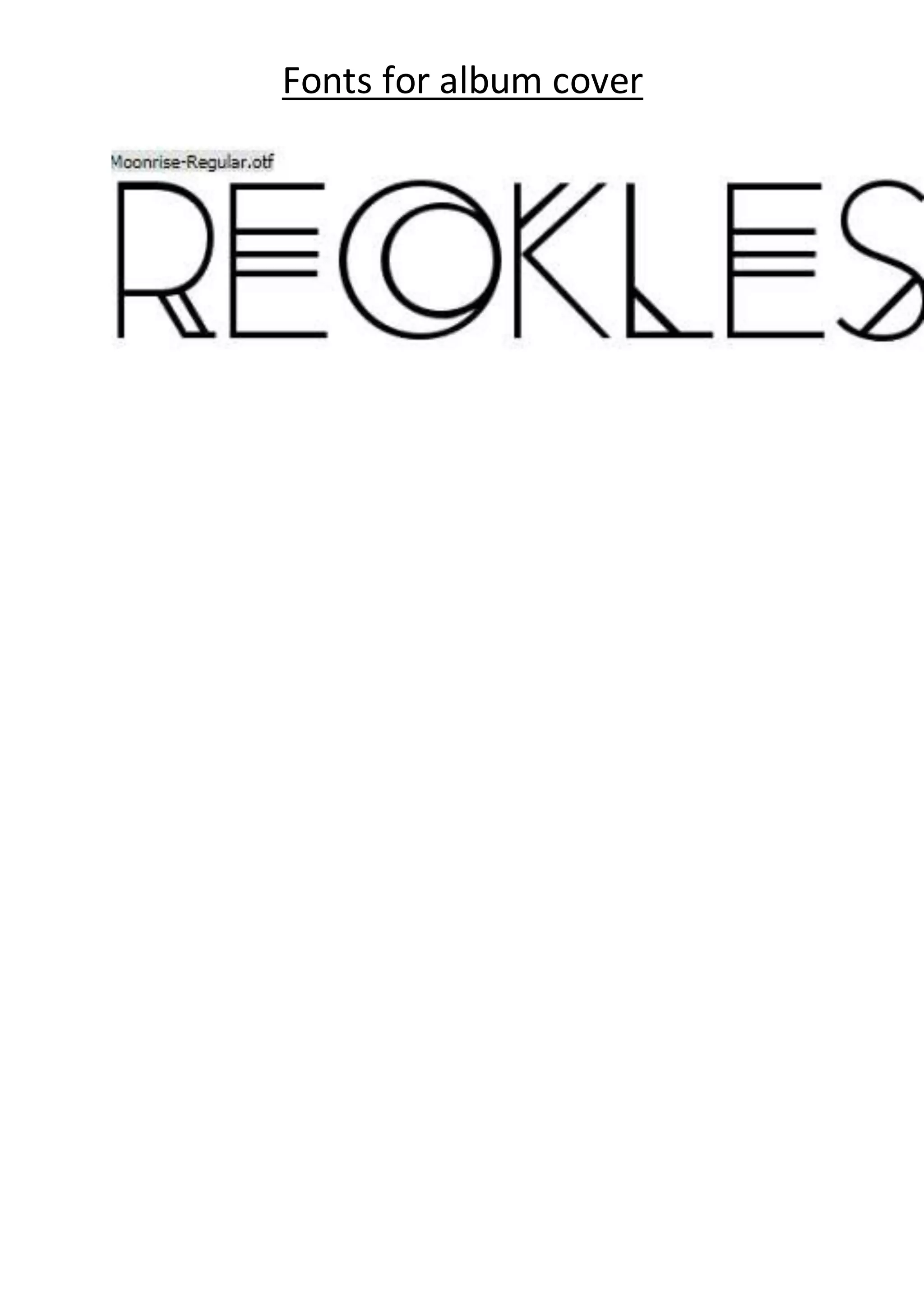 Fonts for album cover | DOCX