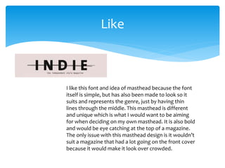 Finding masthead ideas from existing magazines | PPT
