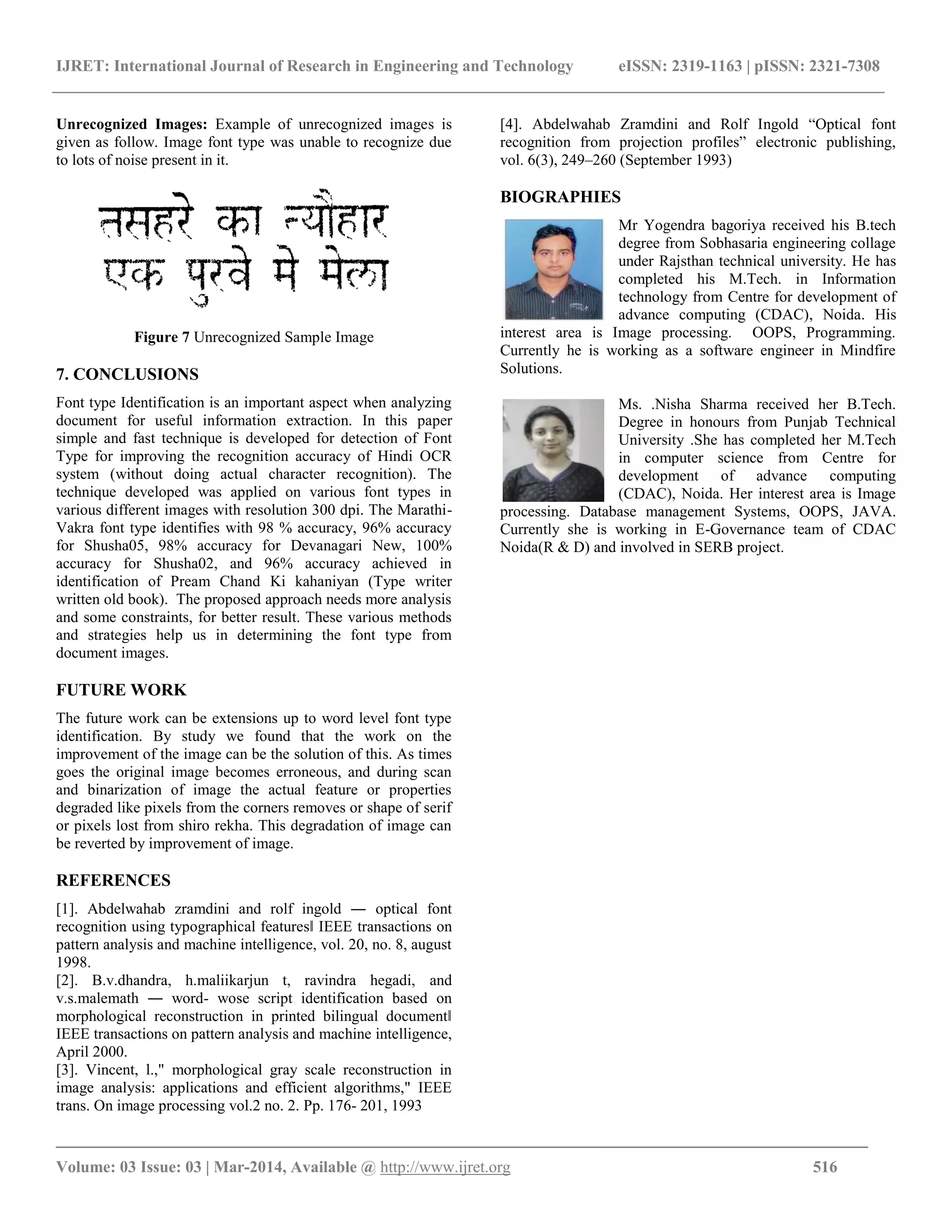 Font type identification of hindi printed document | PDF