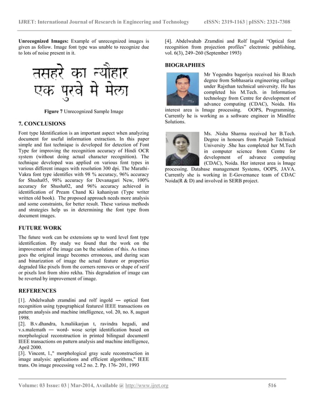 Font type identification of hindi printed document | PDF