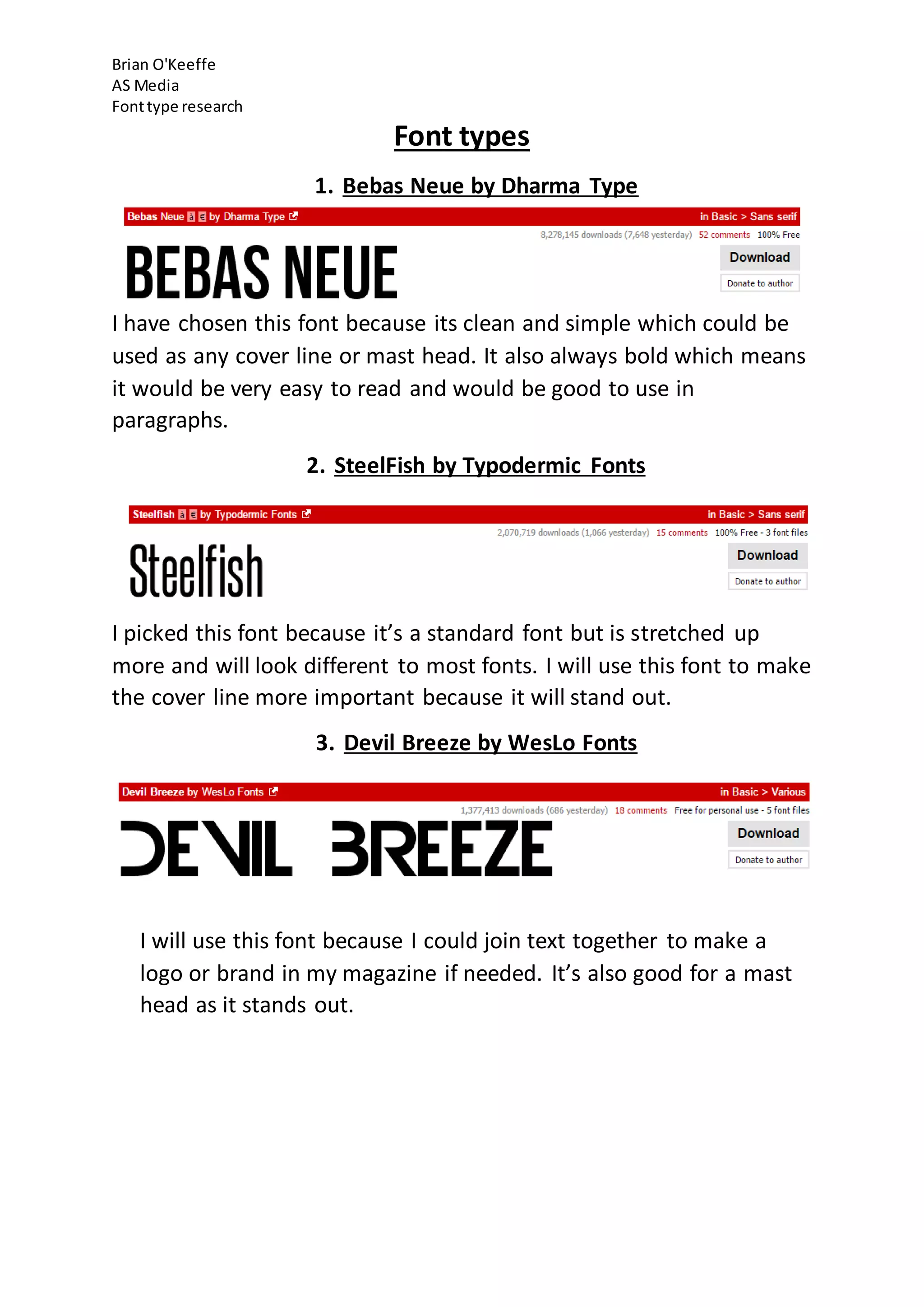 Font types research | PDF