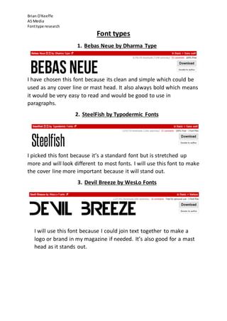 Font types research | PDF