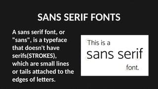 FONT TYPES AN INTODUCTION & TYPOGRAPHY FONT STYLES | PPT