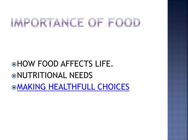 importances of food | PPT