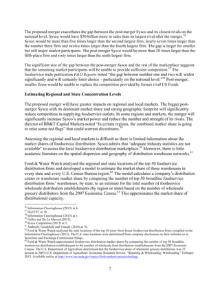 Food & Water Watch Comment on Proposed Sysco US Foods Merger | PDF